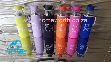 GLASS WATER BOTTLE WITH EASY CARRY GRIP (MY BOTTLE) - Home Worth