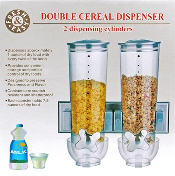 DOUBLE CEREAL DISPENSER ROUND - 2 DISPENSING CYLINDERS - Home Worth