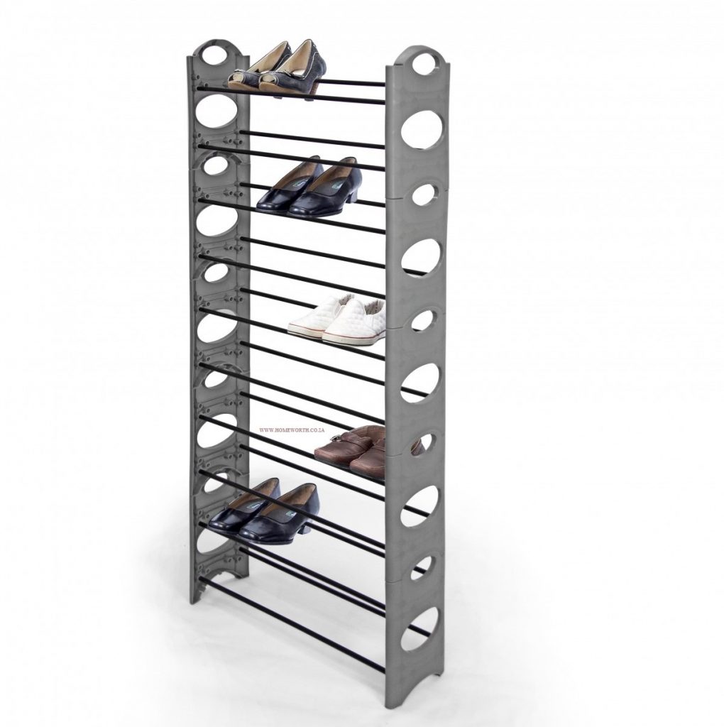 SHOE RACK - STACKABLE - GREY - FINE LIVING - Home Worth