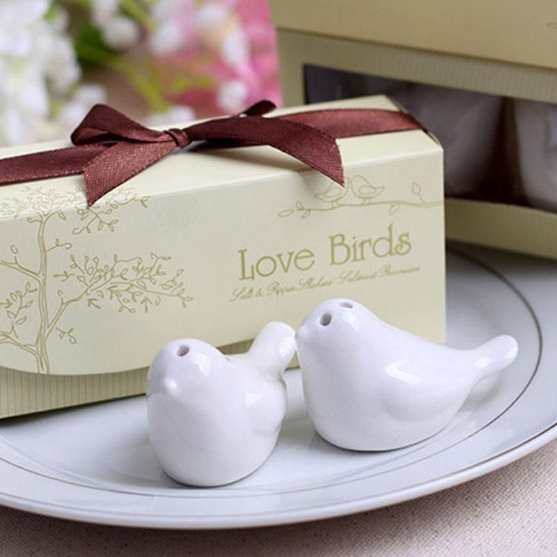 STUNNING CERAMIC SALT & PEPPER SET - LOVE BIRDS - Home Worth